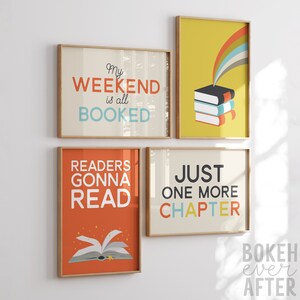 Reading Classroom Poster Set, Printable Gallery Wall Art, Book Pun ...
