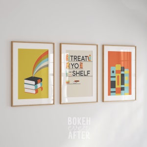 Reading Classroom Poster Set, Printable Gallery Wall Art, Book Pun ...