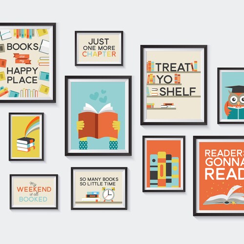 Reading Printable Set Nursery Printables Books Gallery Wall - Etsy