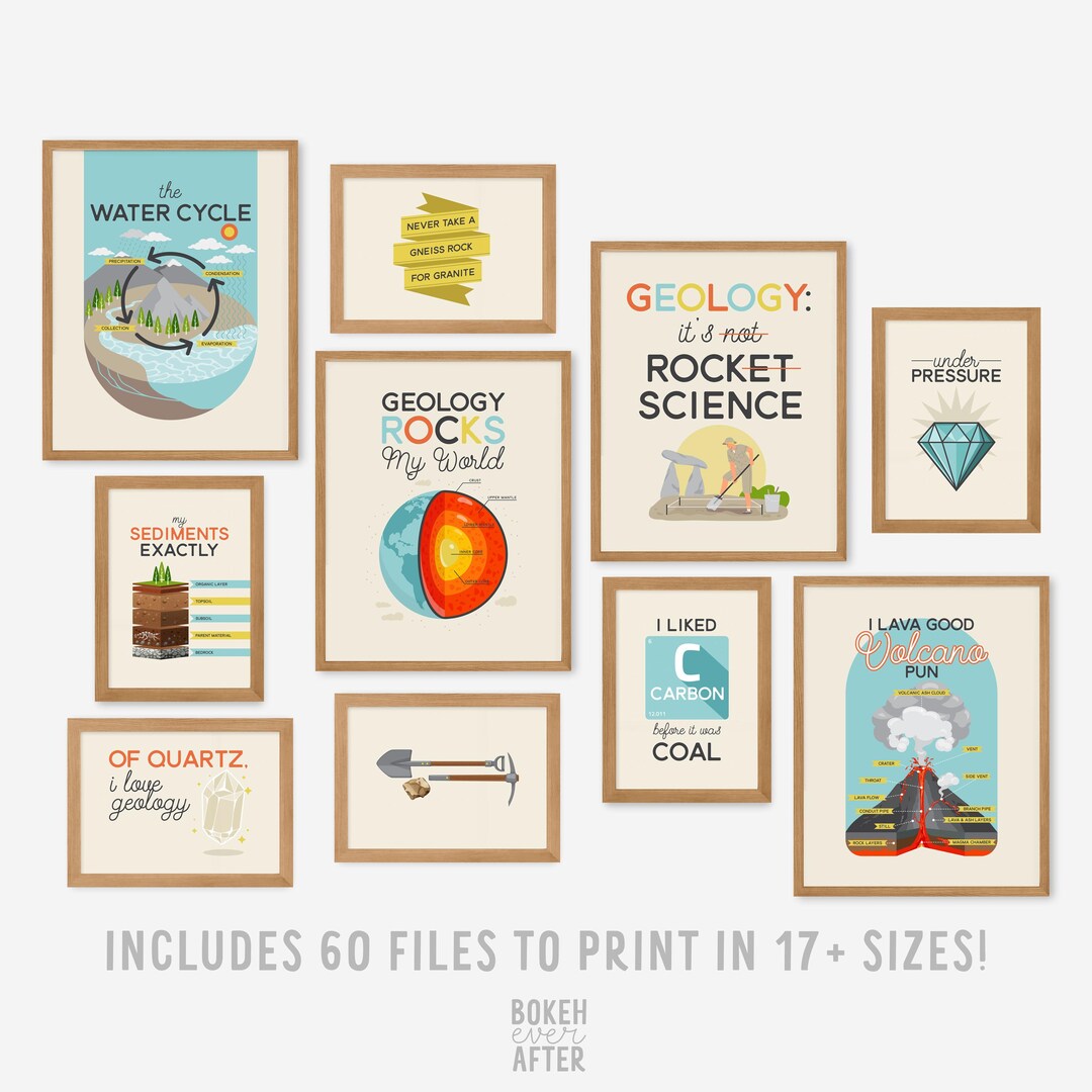 Geology Pun Classroom Poster Prints Set of 10 (digital Download) - Etsy