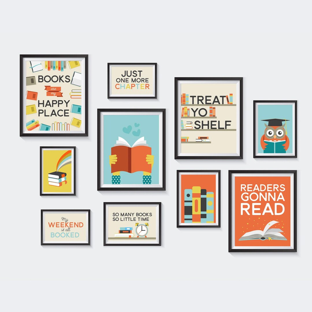 Reading Printable Set / Nursery Printables / Books Art Gallery - Etsy