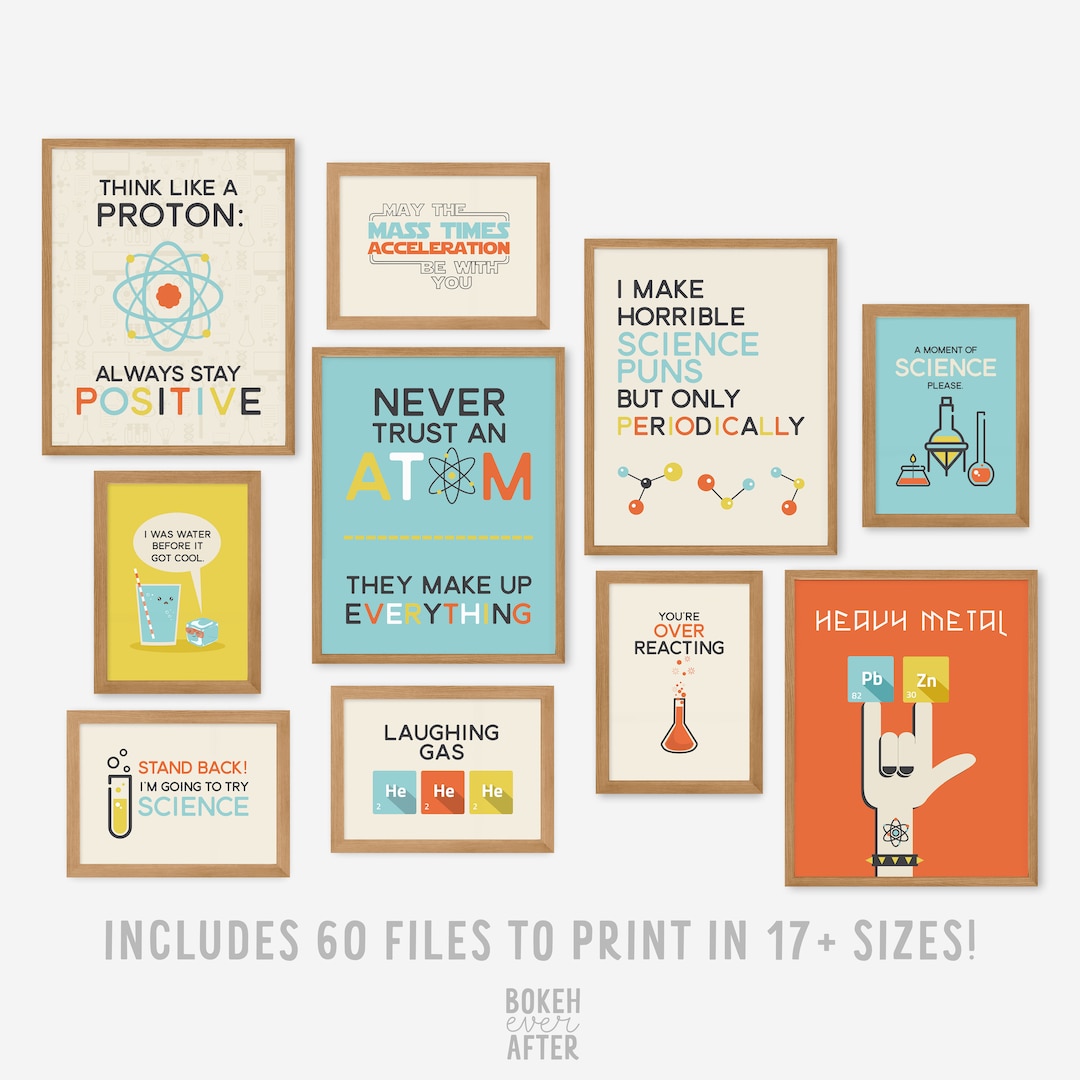 Science Classroom Poster Prints, Stem Pun Decor (digital Download) - Etsy