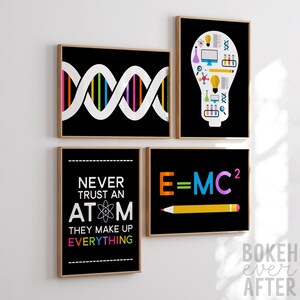 Science Classroom Poster Set, Printable Gallery Wall Art, Funny Stem ...