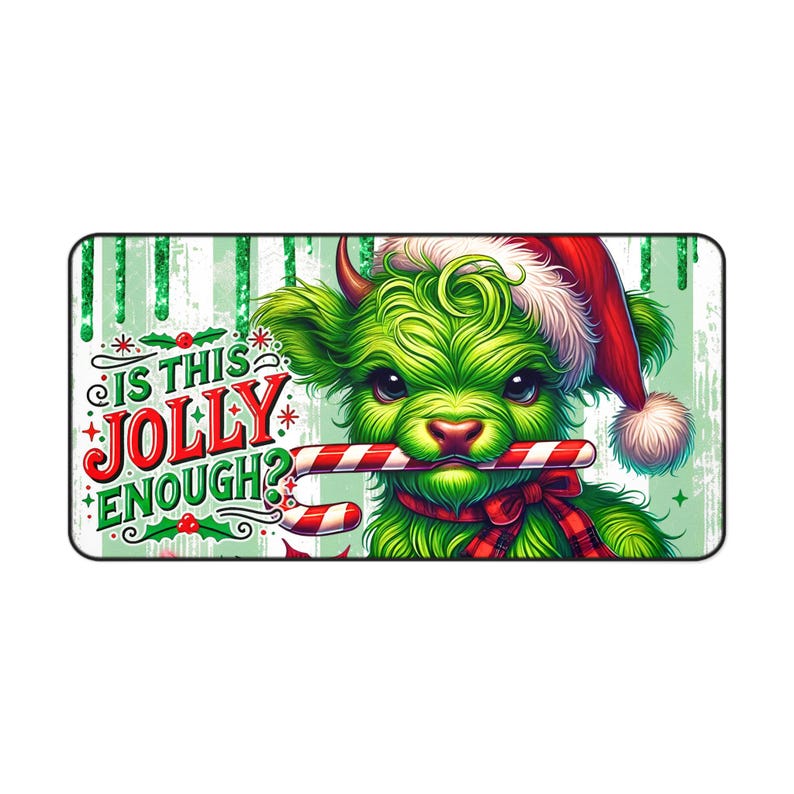 Green Grinch Puppy With Candy Cane Desk Mat | is This Jolly Enough ...