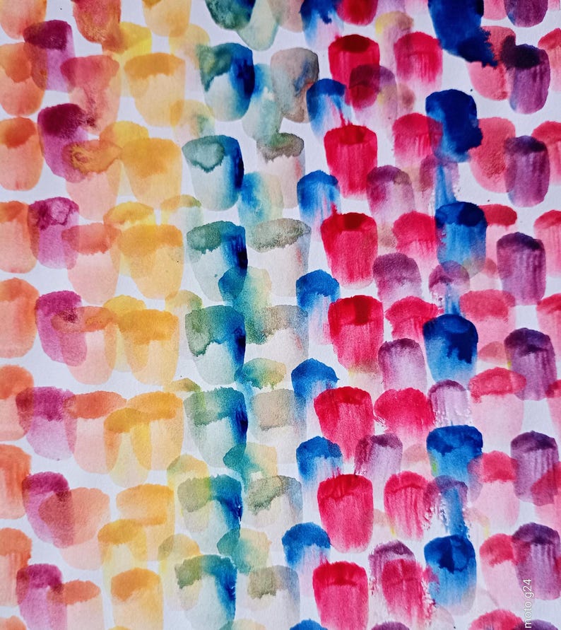 Watercolor Painting of a Rainbow Array of Colors Bursting Into Light ...