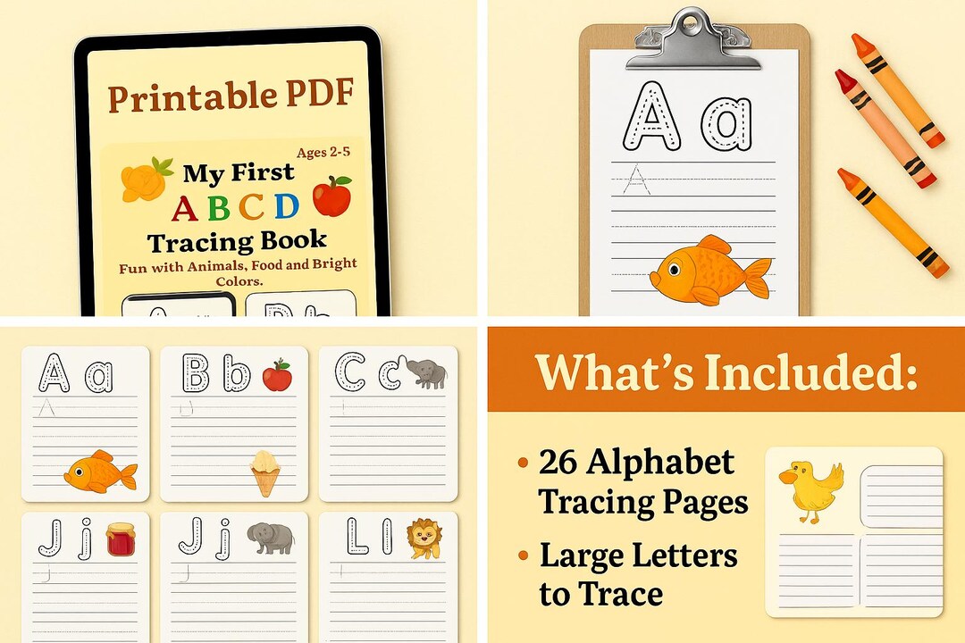 ABC Alphabet Tracing Worksheets Printable | Toddler & Preschool Letter ...