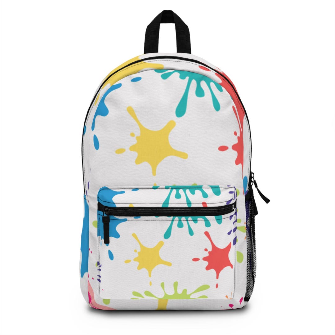 Colorful Splash Backpack, Fun School Bag, Trendy Travel Backpack, Kids ...