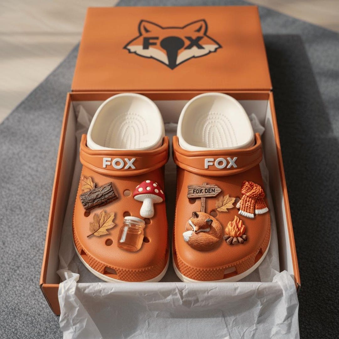 Cute Fox Clogs Woodland Animal Sandals Forest Nature Gift Wildlife ...