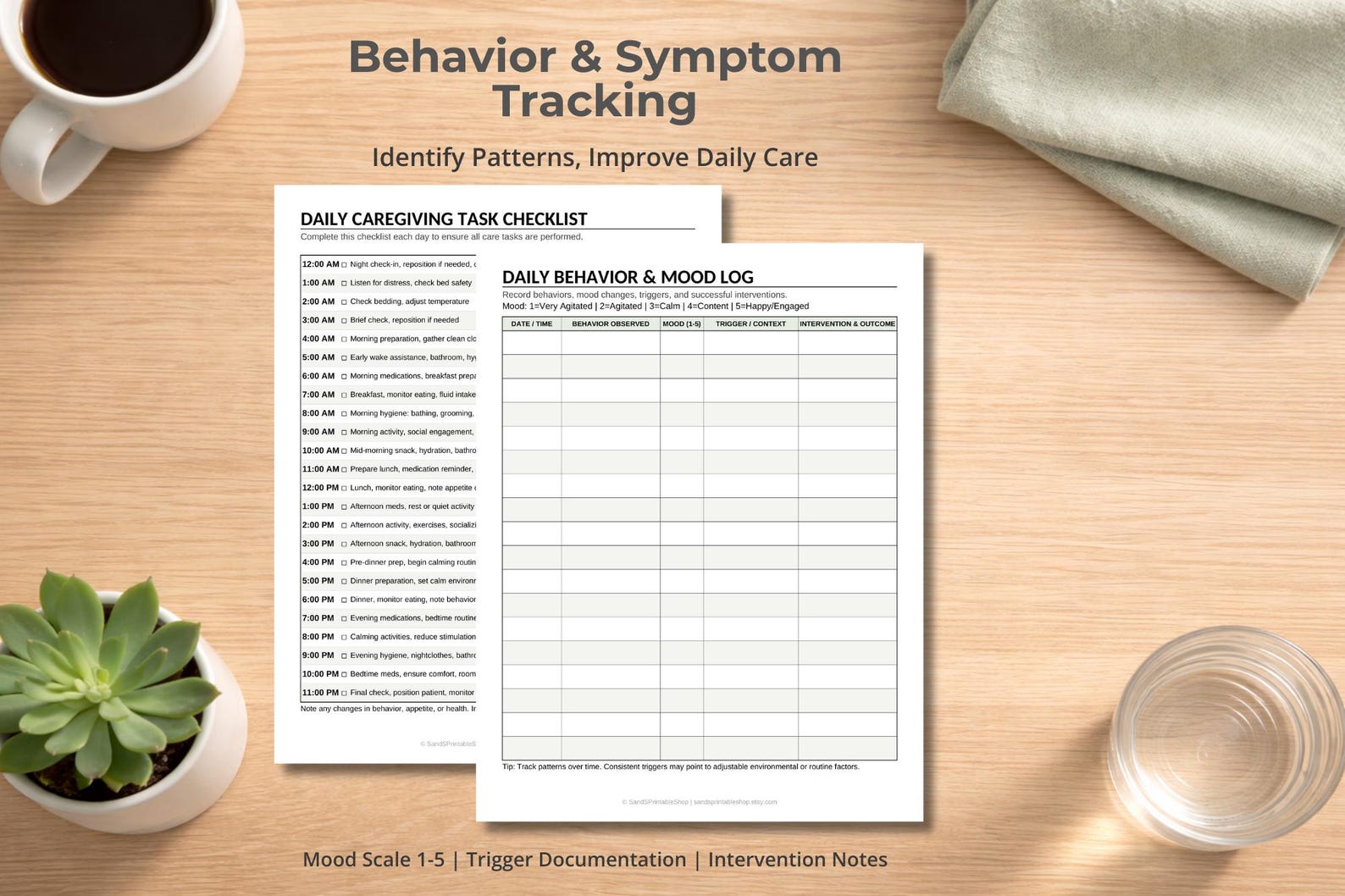Dementia Caregiver Daily Management Logbook Printable | 25 Page PDF ...