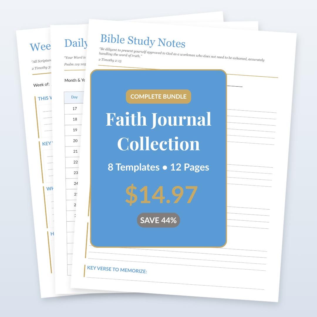 Faith Journal Bundle Printable PDF | Complete Christian Planner Set ...
