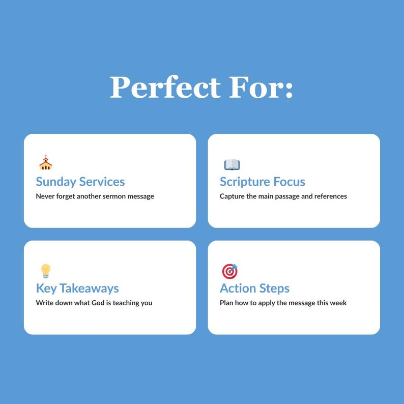 Sermon Notes Template Printable | Church Notes Organizer | Bible Study ...