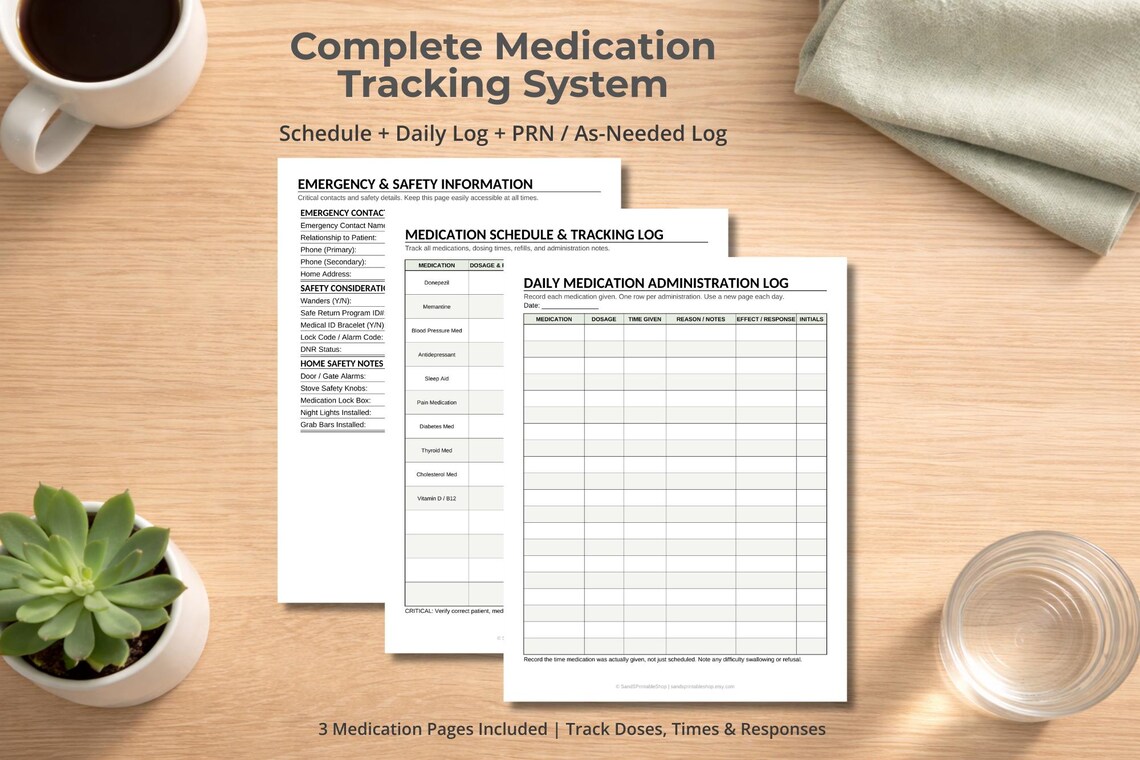Dementia Caregiver Daily Management Logbook Printable | 25 Page PDF ...