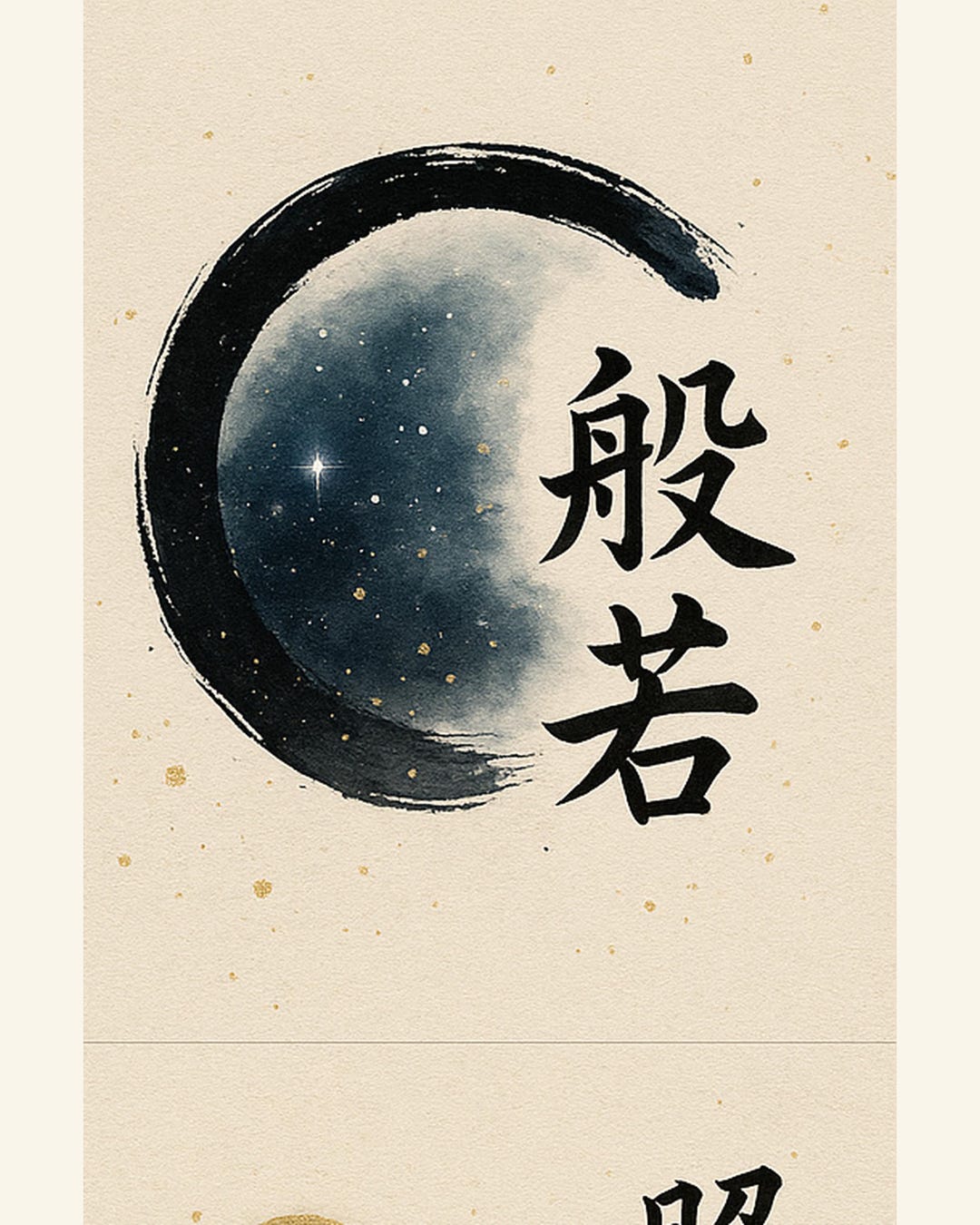 Zen Cosmos Wall Art - Hannya Wisdom Enso, Japanese Calligraphy ...