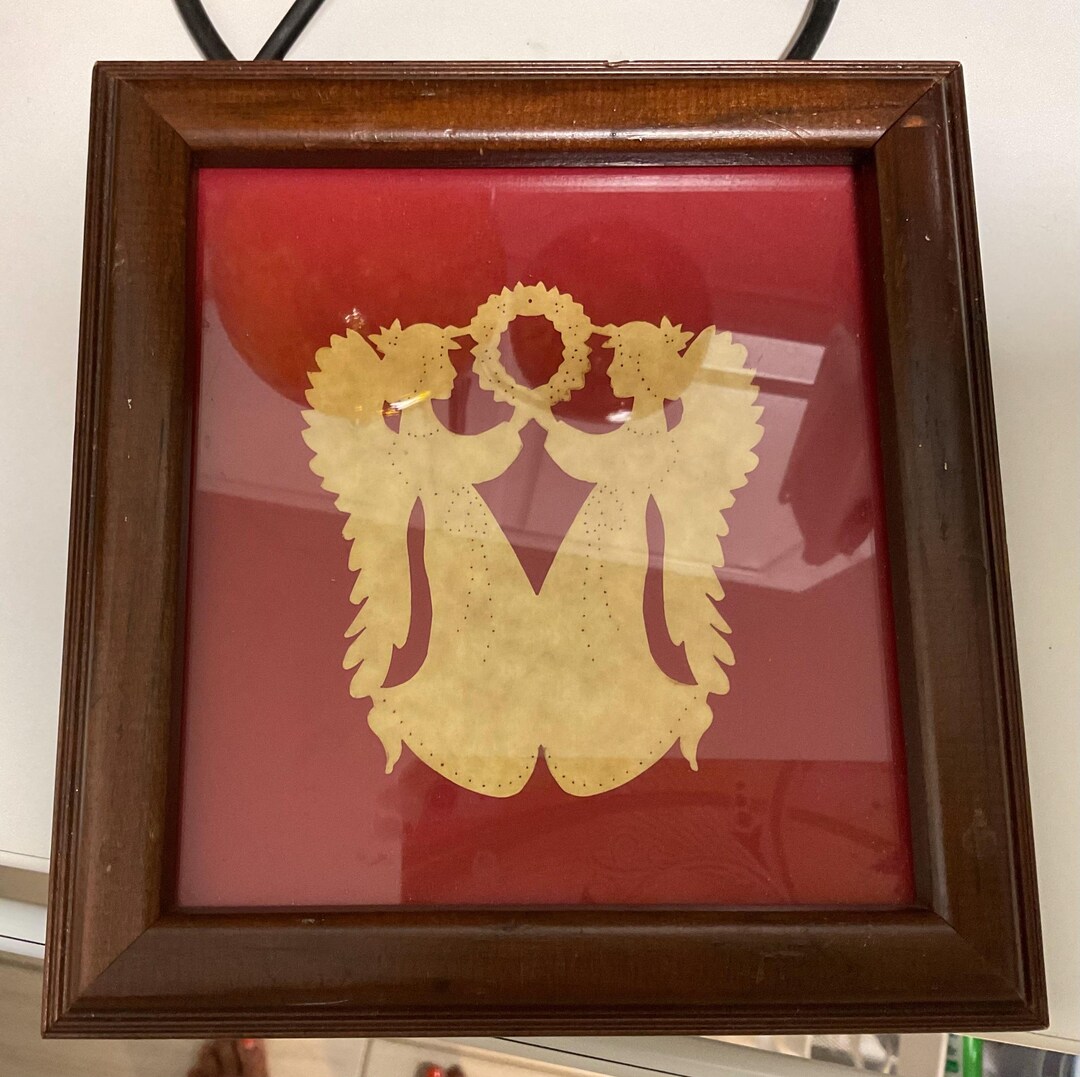 German Scherenschnitte Double Angel Paper Cut Art | Traditional Folk ...