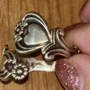 Vintage AVON Sterling Silver Adjustible Treasured Hearts Spoon Wrap ...
