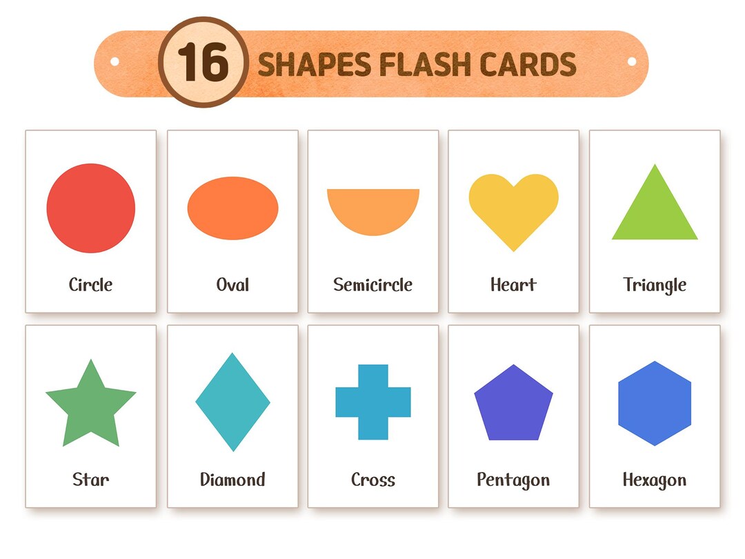 Shapes Flash Cards | 2D Geometric Montessori Learning (printable JPG ...