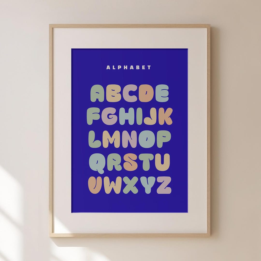 Colorful ABC Poster | Nursery Alphabet Wall Art (digital Download) - Etsy