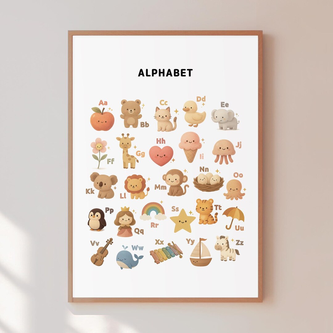 Animal Alphabet Poster | Nursery, Preschool Wall Art (digital Download ...