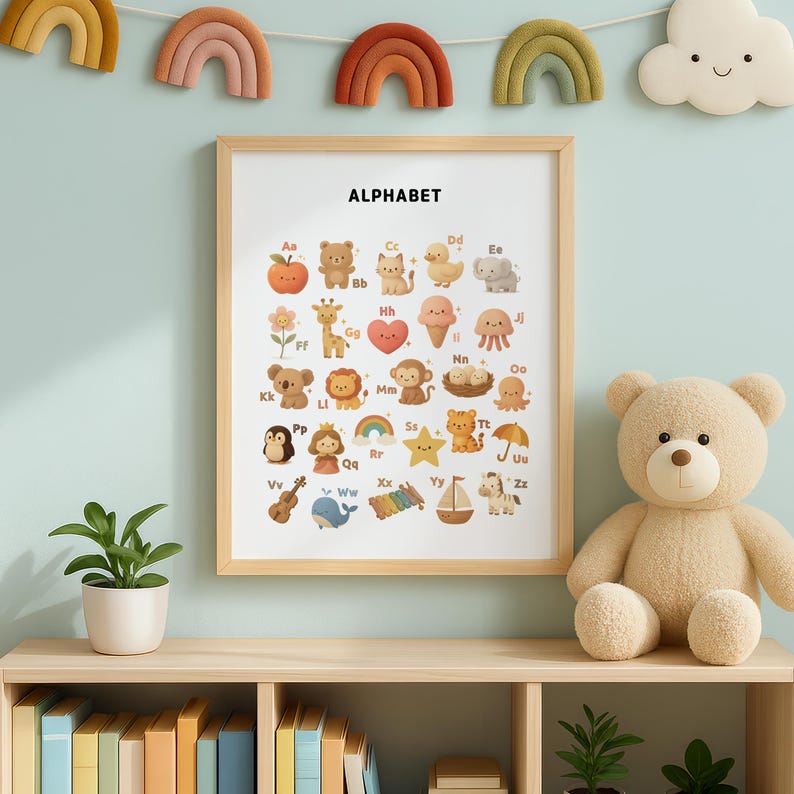 Animal Alphabet Poster | Nursery, Preschool Wall Art (digital Download ...