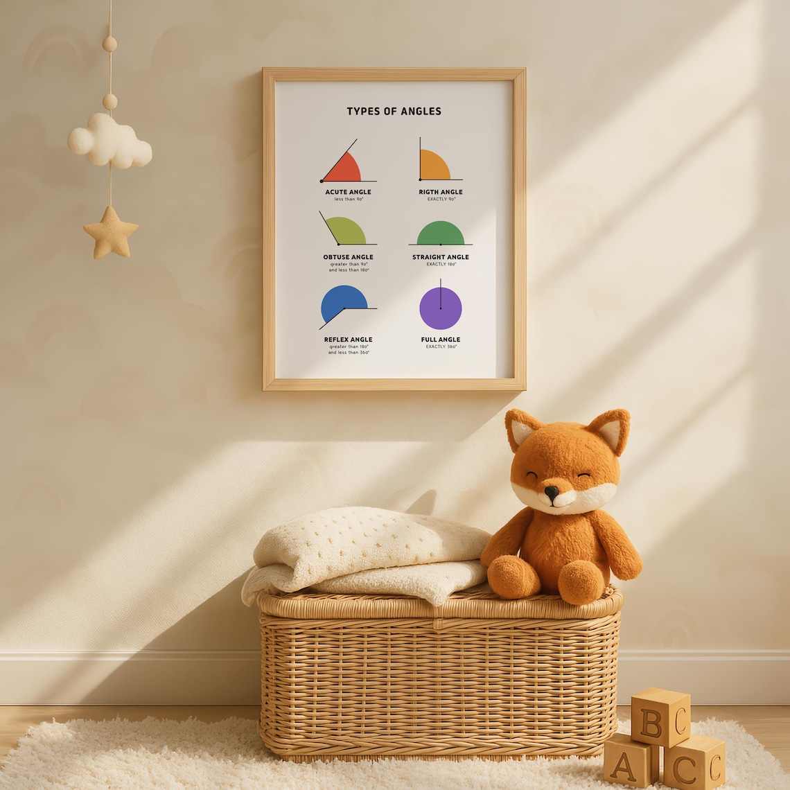 Types of Angles Poster, Geometry Classroom Decor (digital Download ...