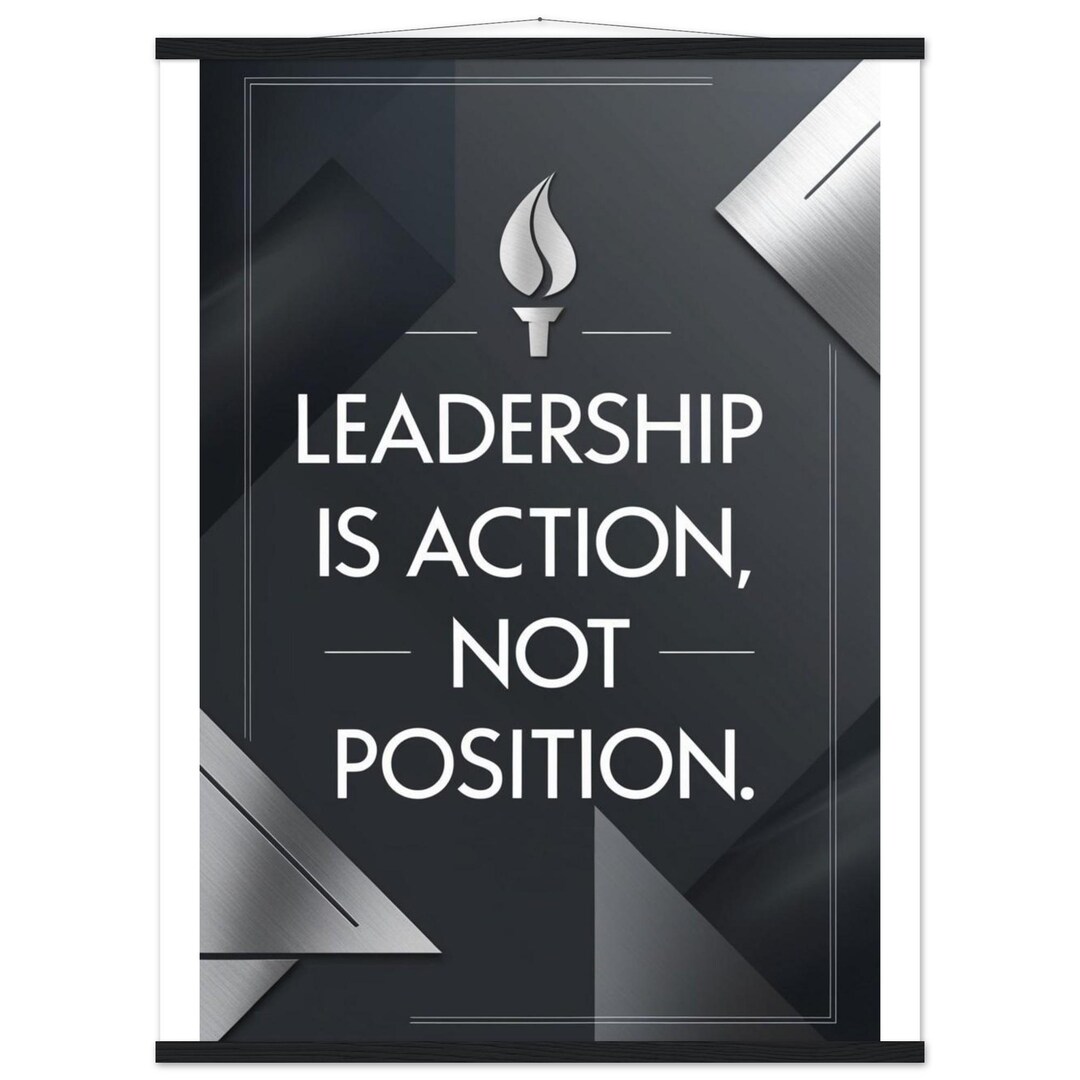 Leadership Quote Poster – Motivational Office Art With Pine Wood Hanger ...