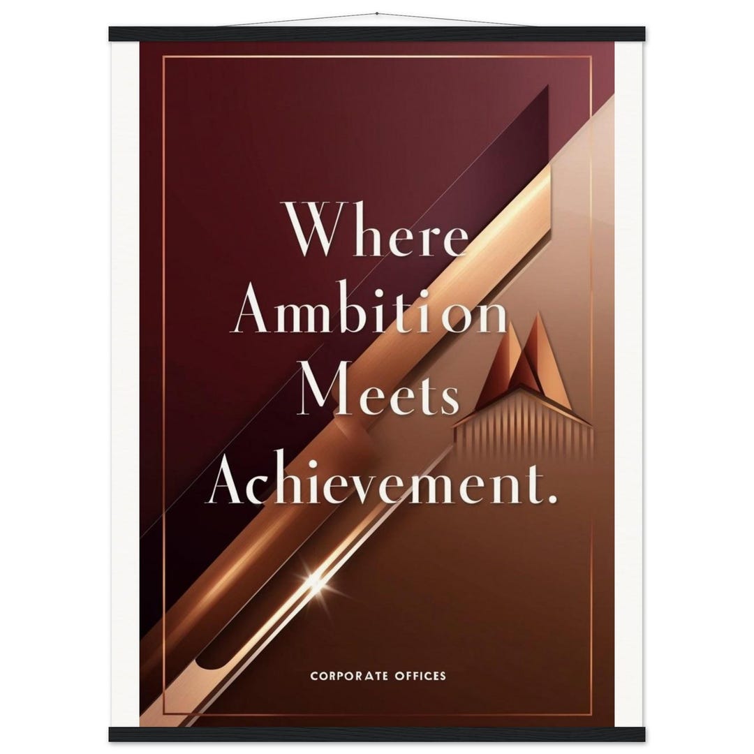 Motivational Office Poster – Where Ambition Meets Achievement, Pine ...