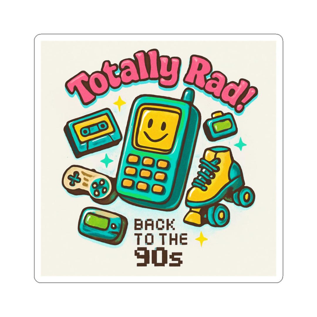 Totally Rad 90s Kiss-cut Stickers | Retro Decor, Laptop Stickers, Party ...