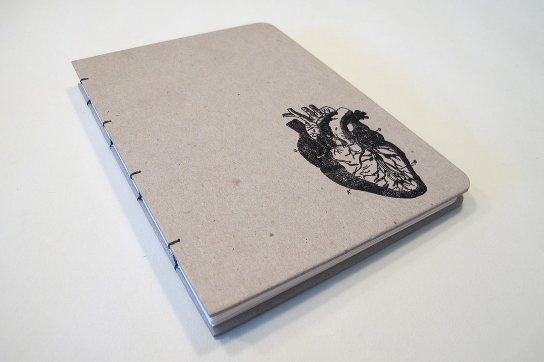 Valentine's Anatomical Heart Handmade Journal Notebook: Hardbound ...