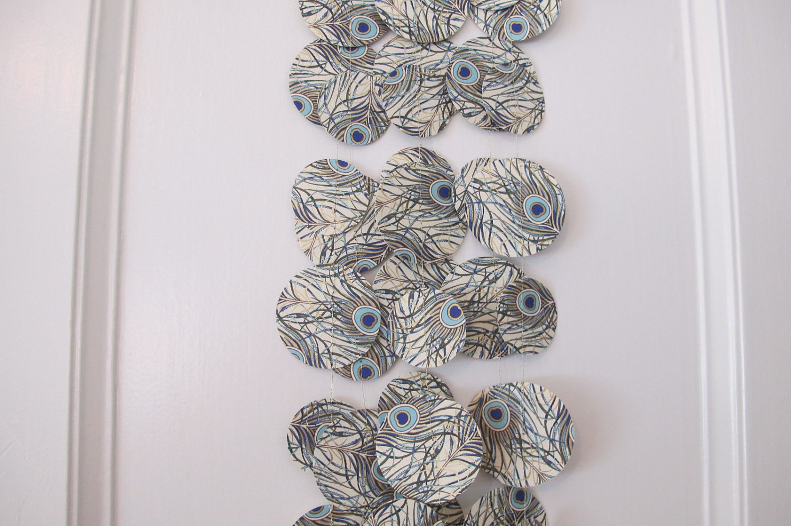 Blue and Gold Peacock Paper Garland: Wedding or Christmas Garland - Etsy