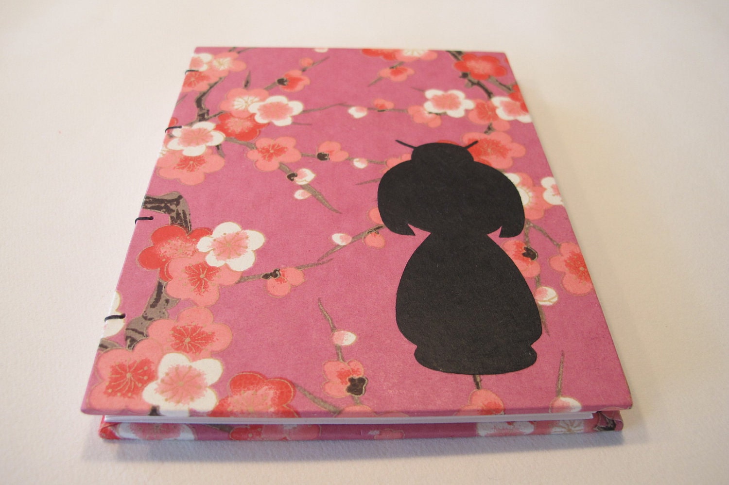 Kokeshi Doll Handmade Notebook Journal: Pink and Black Cherry - Etsy