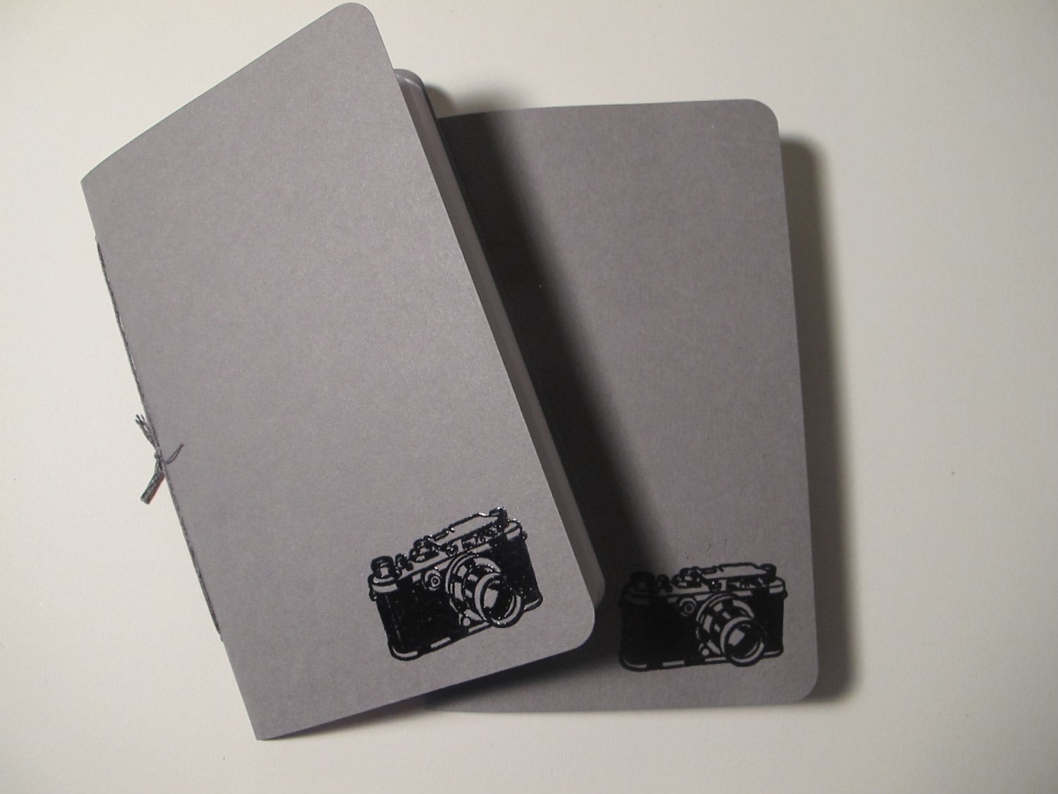 Camera Pocket Notebooks: Set of Two Grey and Black Embossed Small ...