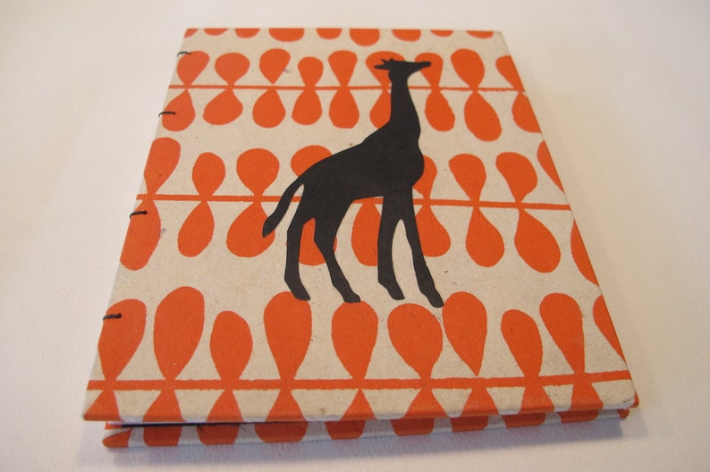 Giraffe Handmade Notebook Journal: Orange and Black Hardbound - Etsy