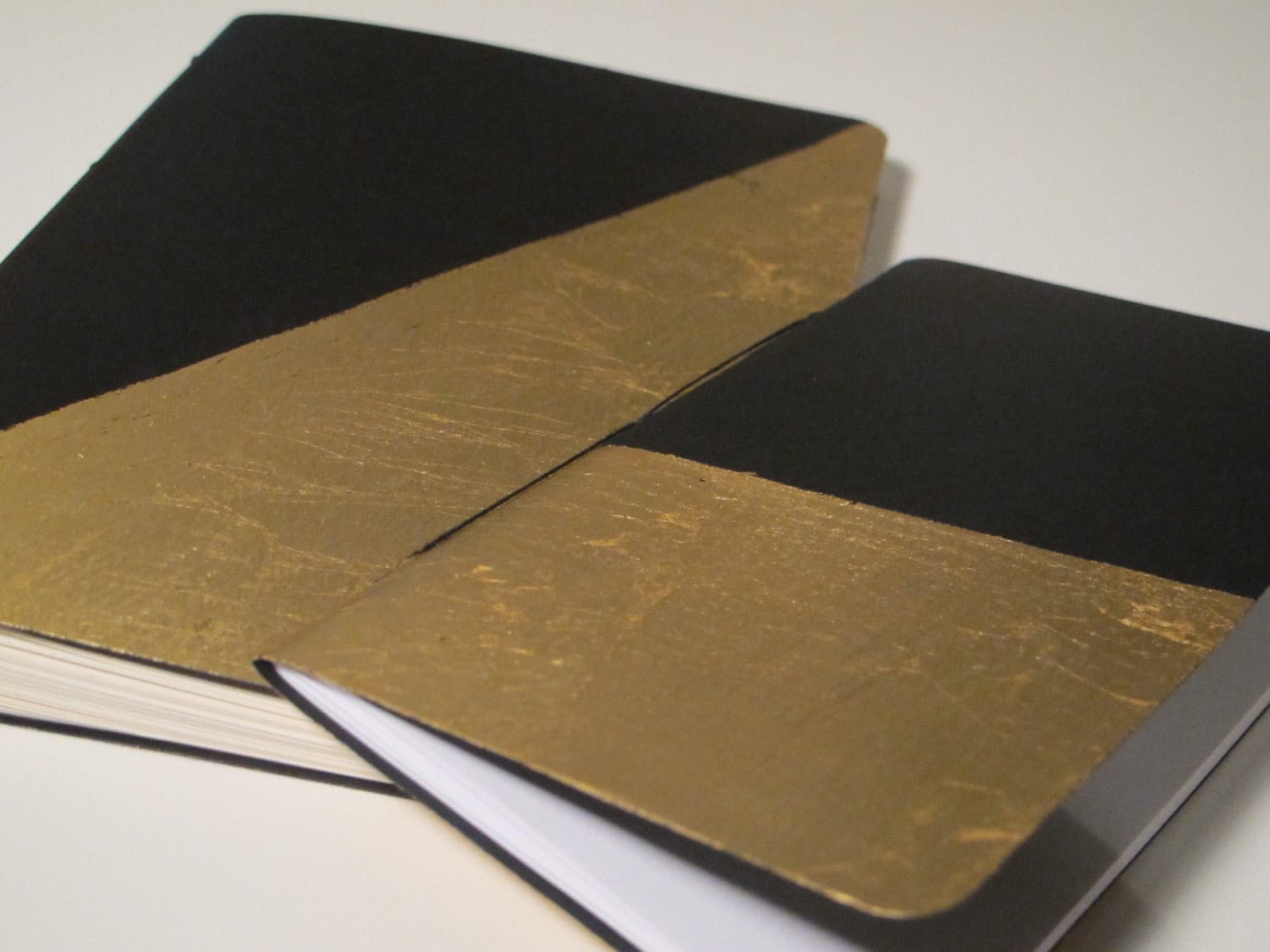 Black and Gold Journal Notebook, Set of Two Gold Metallic Journals ...
