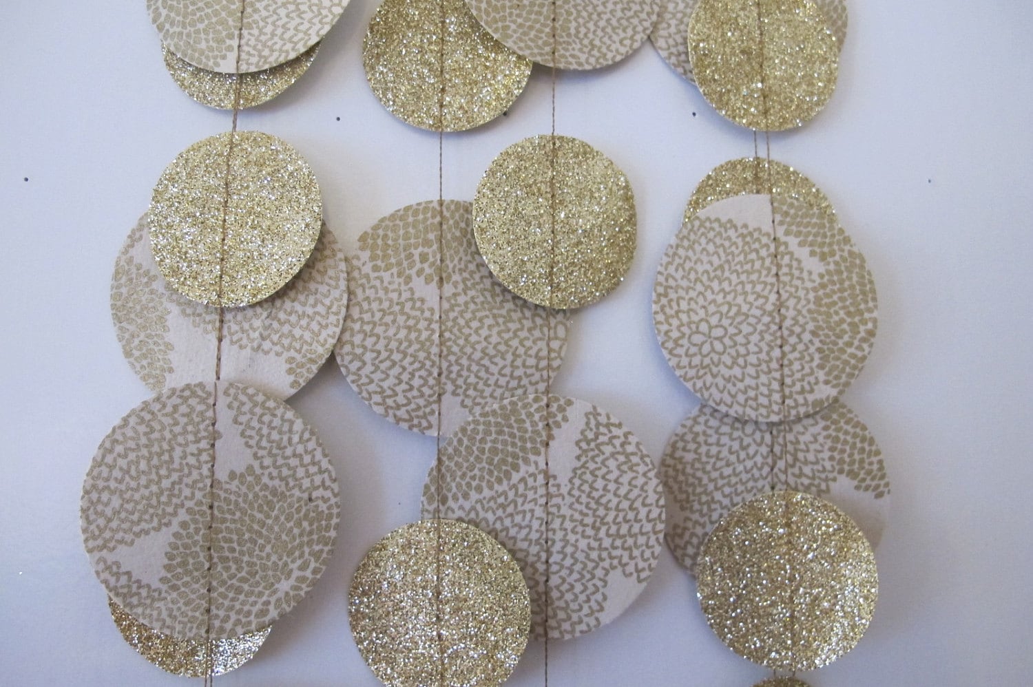 Gold Paper and Glitter Garland: Wedding or Christmas Garland - Etsy
