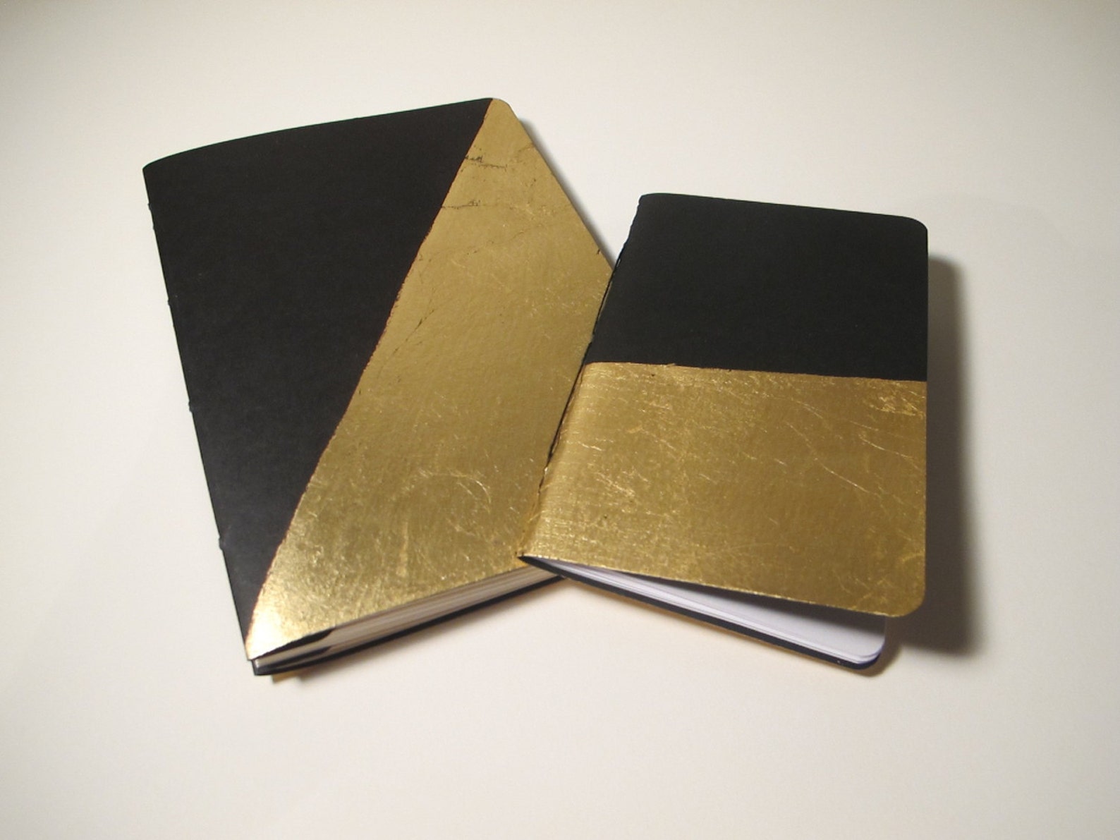 Black and Gold Journal Notebook, Set of Two Gold Metallic Journals ...