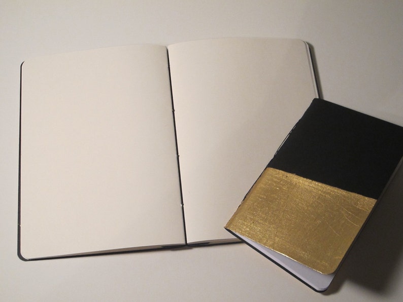 Black and Gold Journal Notebook, Set of Two Gold Metallic Journals ...