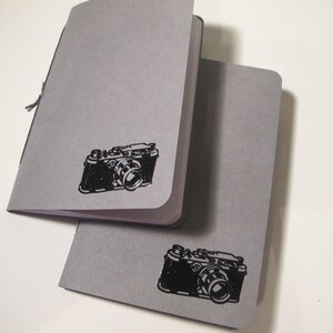 Camera Pocket Notebooks: Set of Two Grey and Black Embossed Small ...