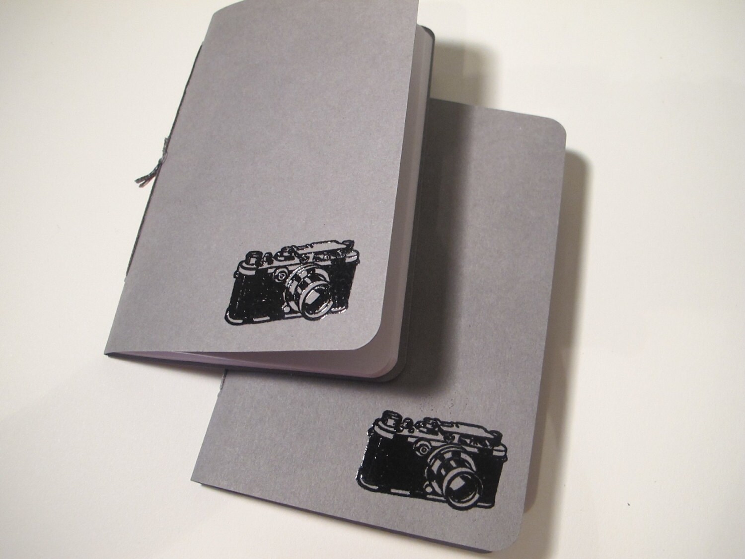 Camera Pocket Notebooks: Set of Two Grey and Black Embossed Small ...