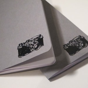 Camera Pocket Notebooks: Set of Two Grey and Black Embossed Small ...