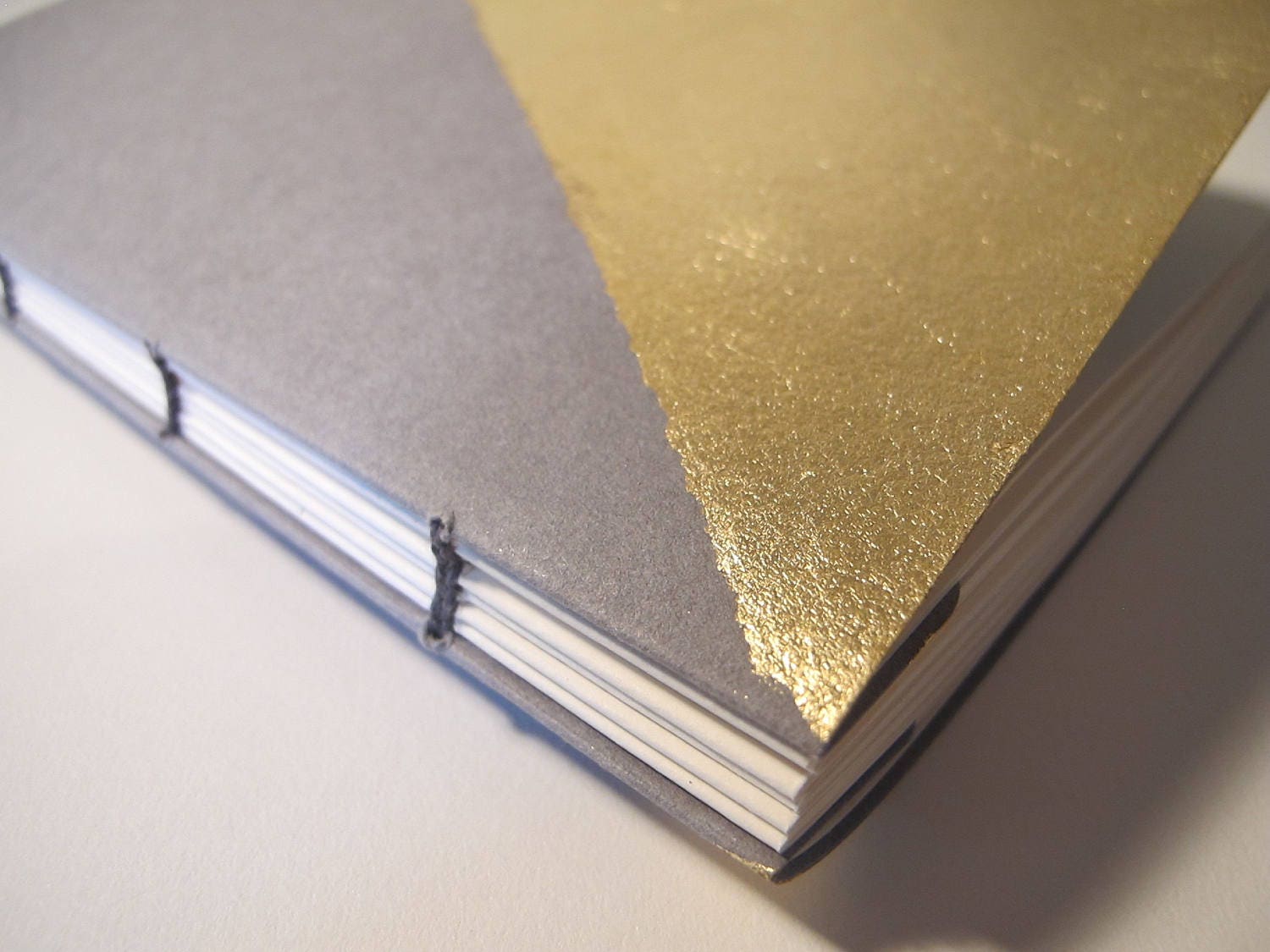 Grey and Gold Journal Notebook: Gold Metallic Modern Art Deco Handmade ...