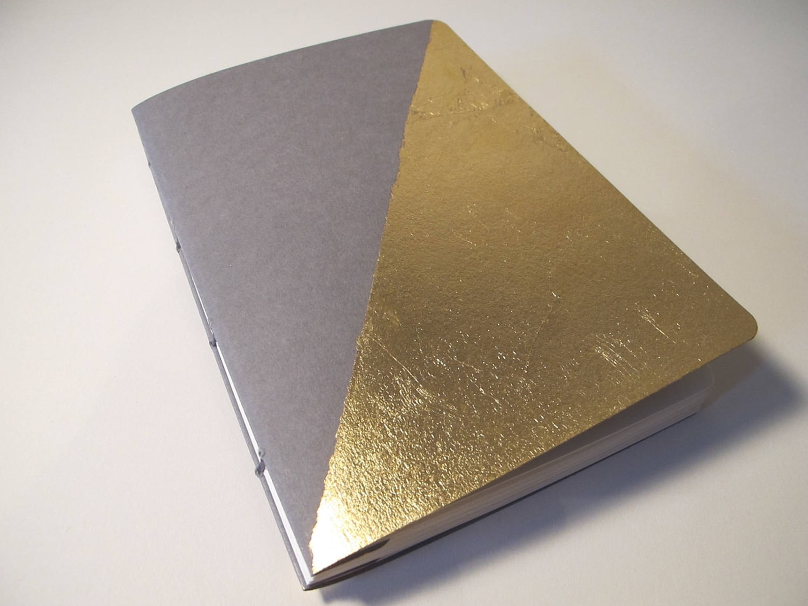 Grey and Gold Journal Notebook: Gold Metallic Modern Art Deco Handmade ...