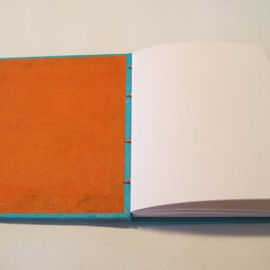 Rhino Handmade Journal Notebook: Turquoise and Orange Rhinoceros Small Hardbound Coptic Book - Etsy