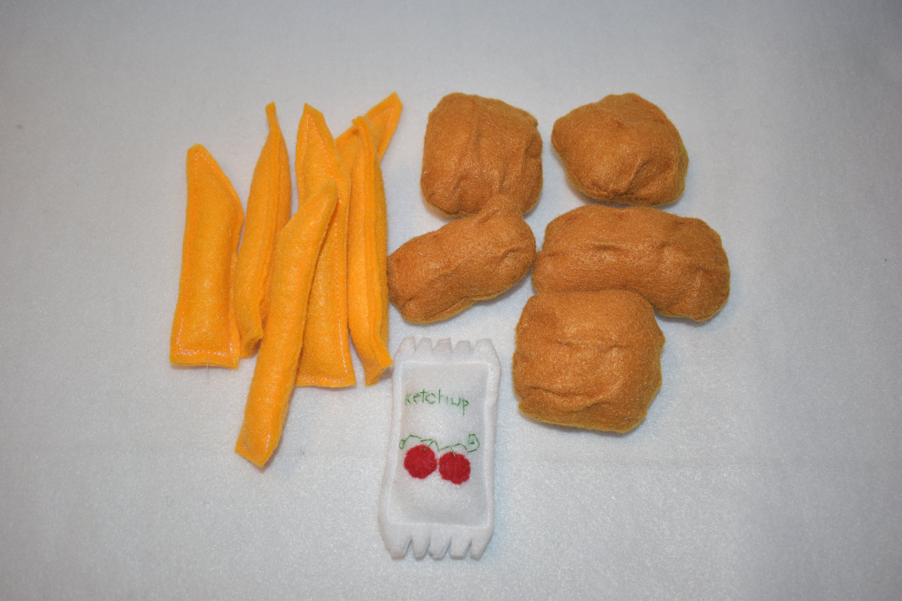 Felt Food, Pretend Play Toys, Chicken Nuggets With French Fries and ...