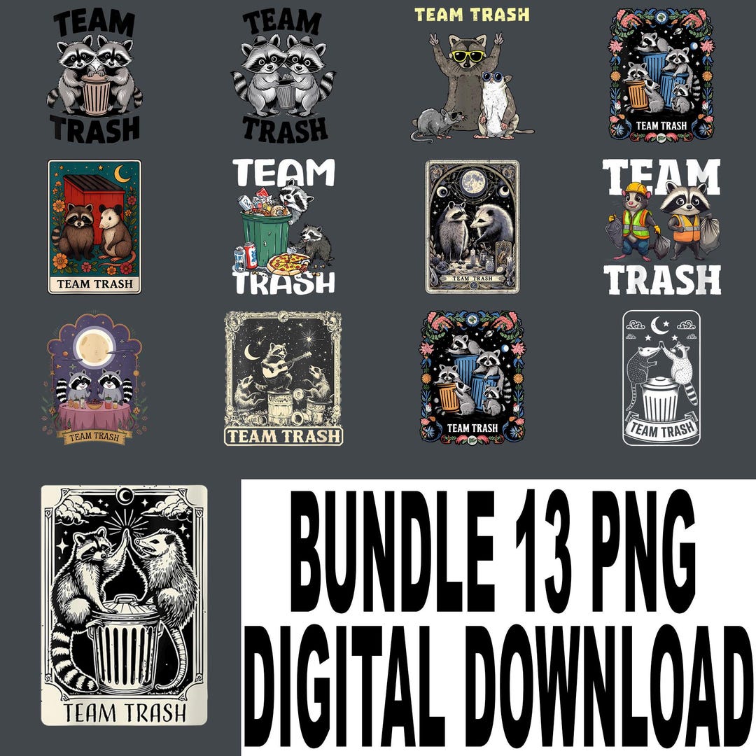 Team Trash PNG – Funny Raccoon Meme Trash Panda Clipart - Etsy