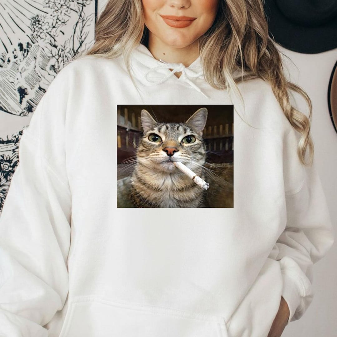 Funny Smoking Cat, Cigarette Kitty Gen Z Meme, Cat Lover PNG Digital ...