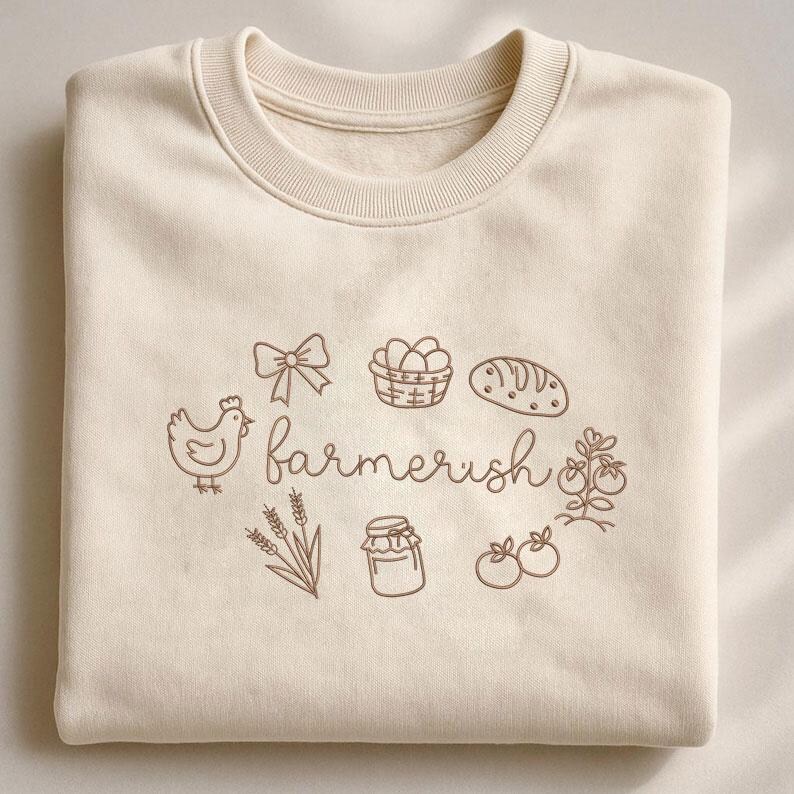Farmerish Icons Machine Embroidery File, Homestead Farm Life Design ...