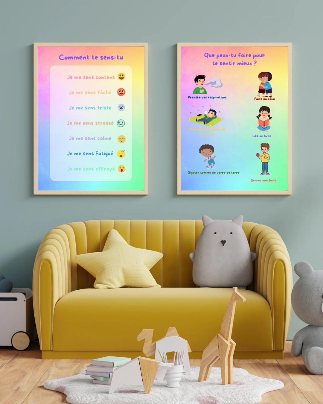 Emotions Posters in French | Rolled Posters | Educational Poster for ...