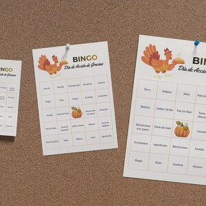 Juego De Bingo De Acción De Gracias Bingo En Español, Juego De Mesa ...