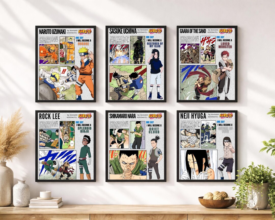 Hidden Leaf Ninja Art Set of 6 - Digital Download - Shinobi Spirit Wall ...
