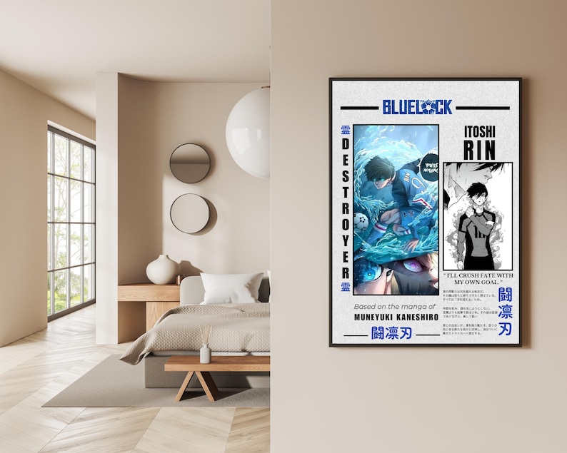 Blue Lock Set of 8 Digital Posters | Isagi Yoichi & Striker Wall Art ...